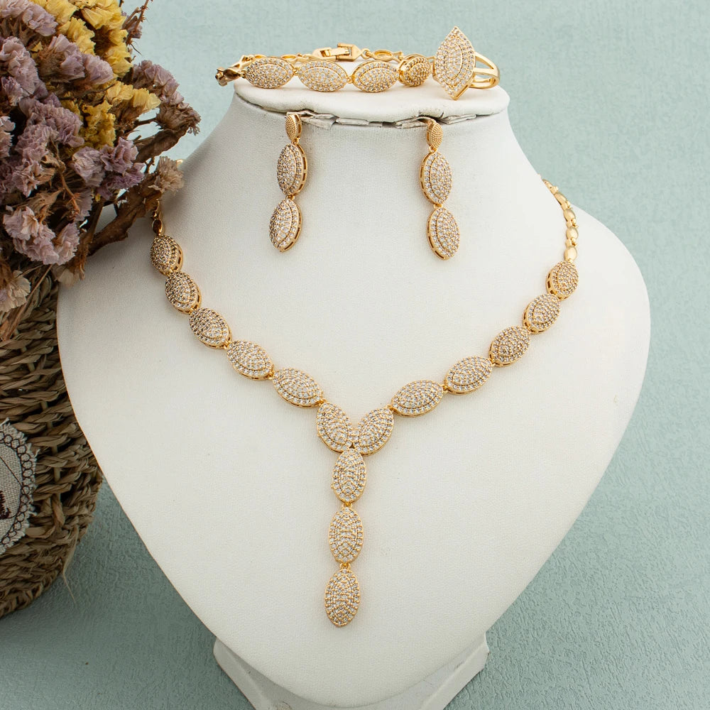 Yueming Jewelry - 18K Gold Earrings, Jewelry Set | Shop for the party ...